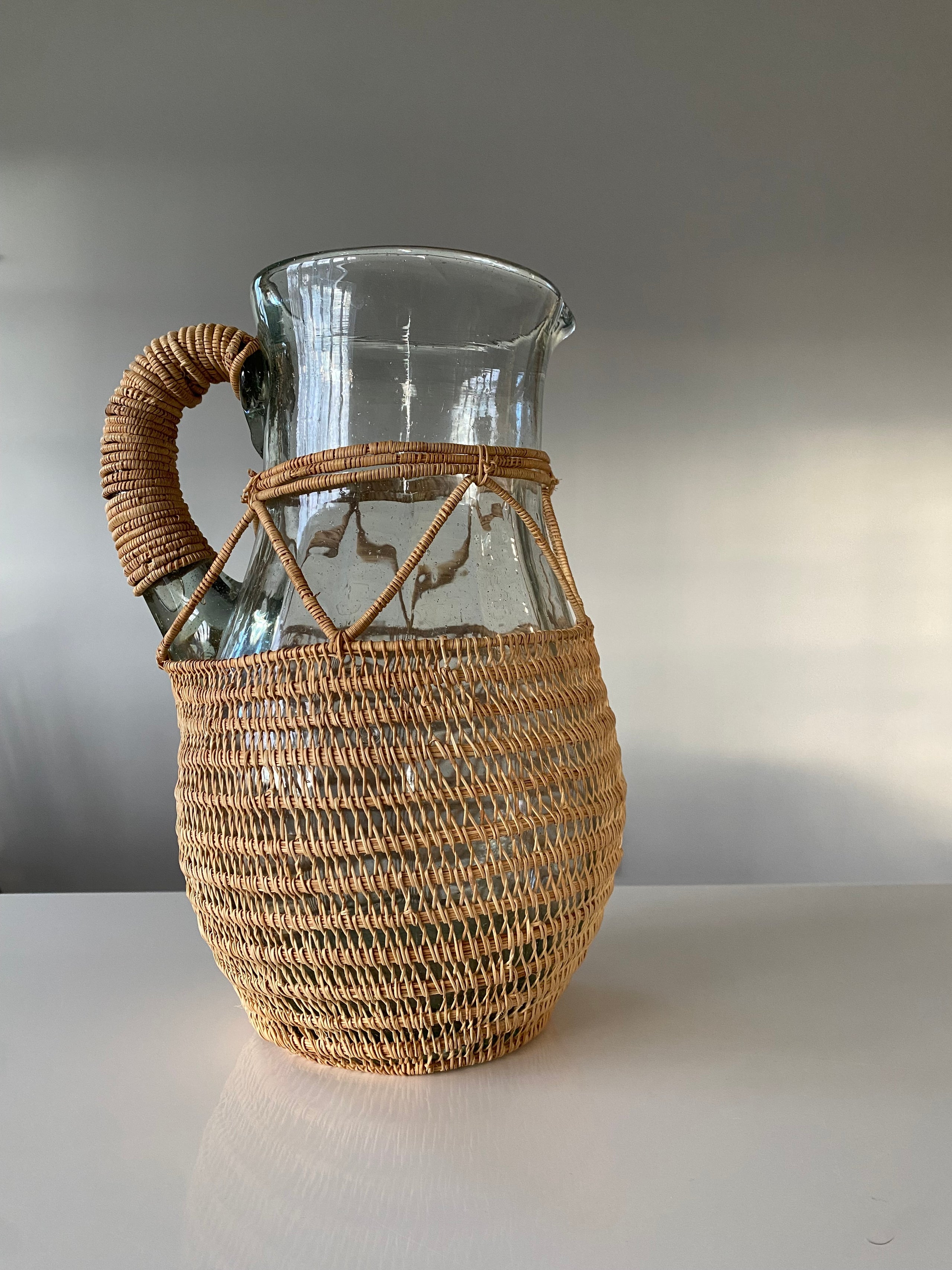 Vintage Woven Rattan Pitcher | Shop Vintage Alley