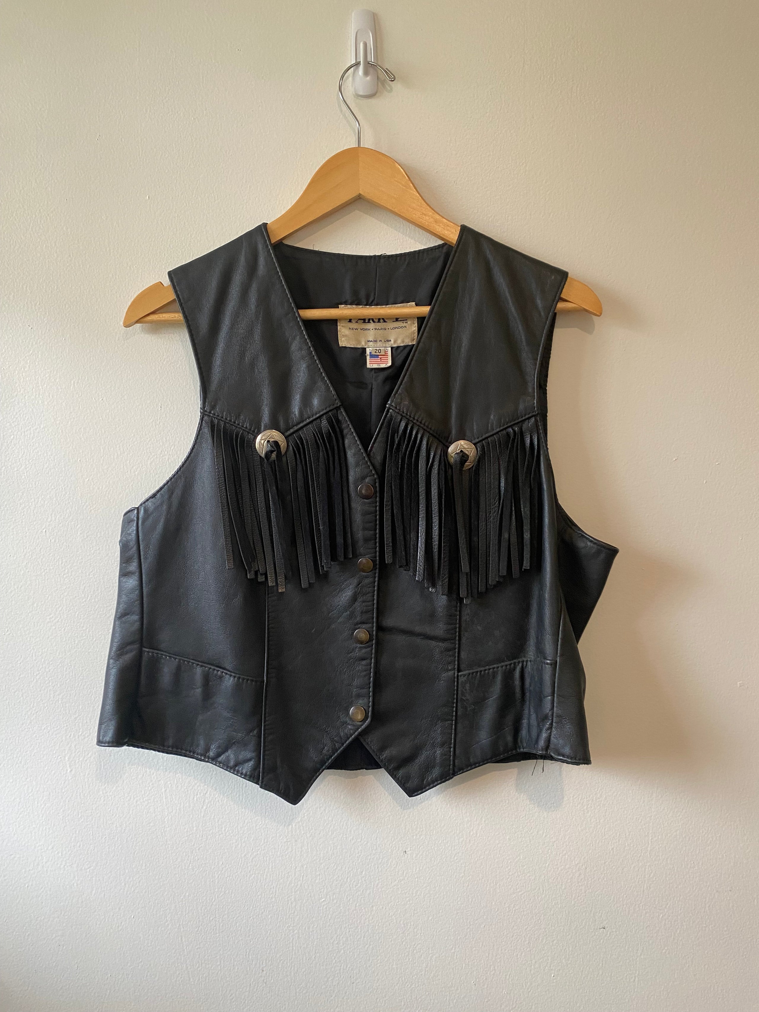 Vintage Western Concho Leather Fringe Vest | Shop Vintage Alley